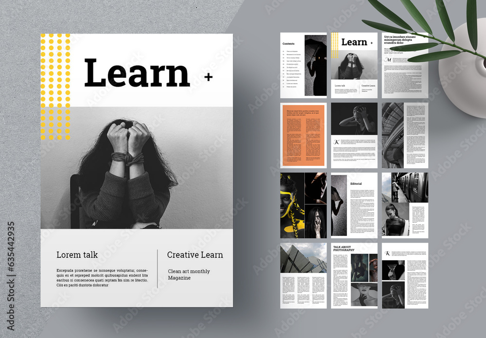 Creative Learn Magazine Template Stock Template | Adobe Stock