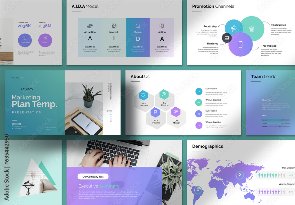 Marketing Plan Presentation Layout Stock Template Adobe Stock