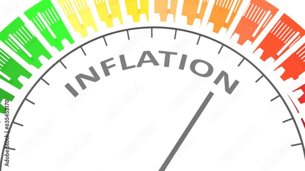 Inflation level on measure scale. Instrument scale with arrow ...