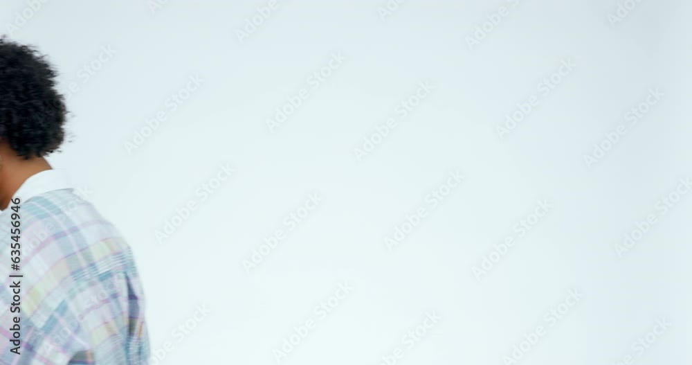 Covid, cough and woman with stop hand in studio for chest pain, sick ...