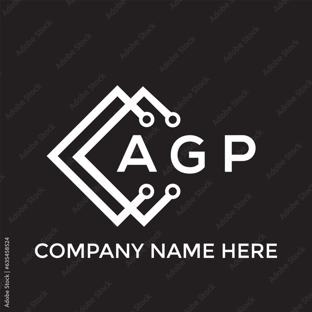AGP letter technology logo design on black background. AGP creative ...