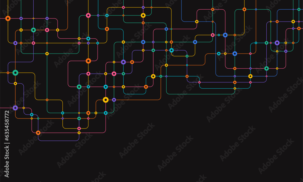 Circuit connect lines and dots. Network technology and Connection ...
