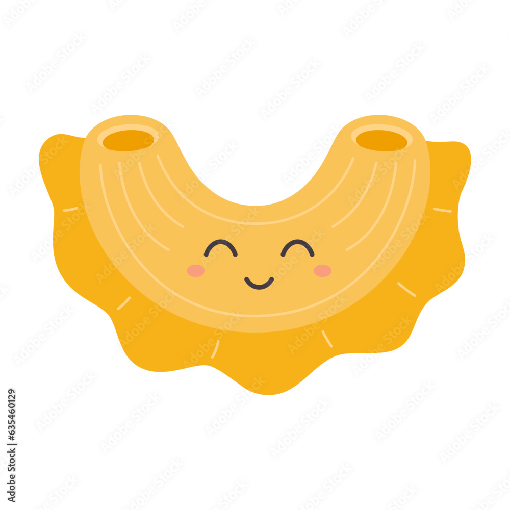 cartoon macaroni characters isolated on white Stock Vector | Adobe Stock