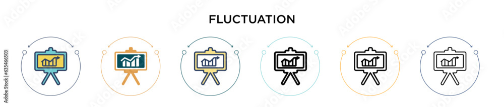 Fluctuation icon in filled, thin line, outline and stroke style. Vector ...