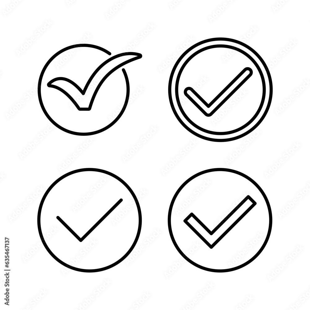 check icon vector. check mark icon. check list button icon. Stock ...