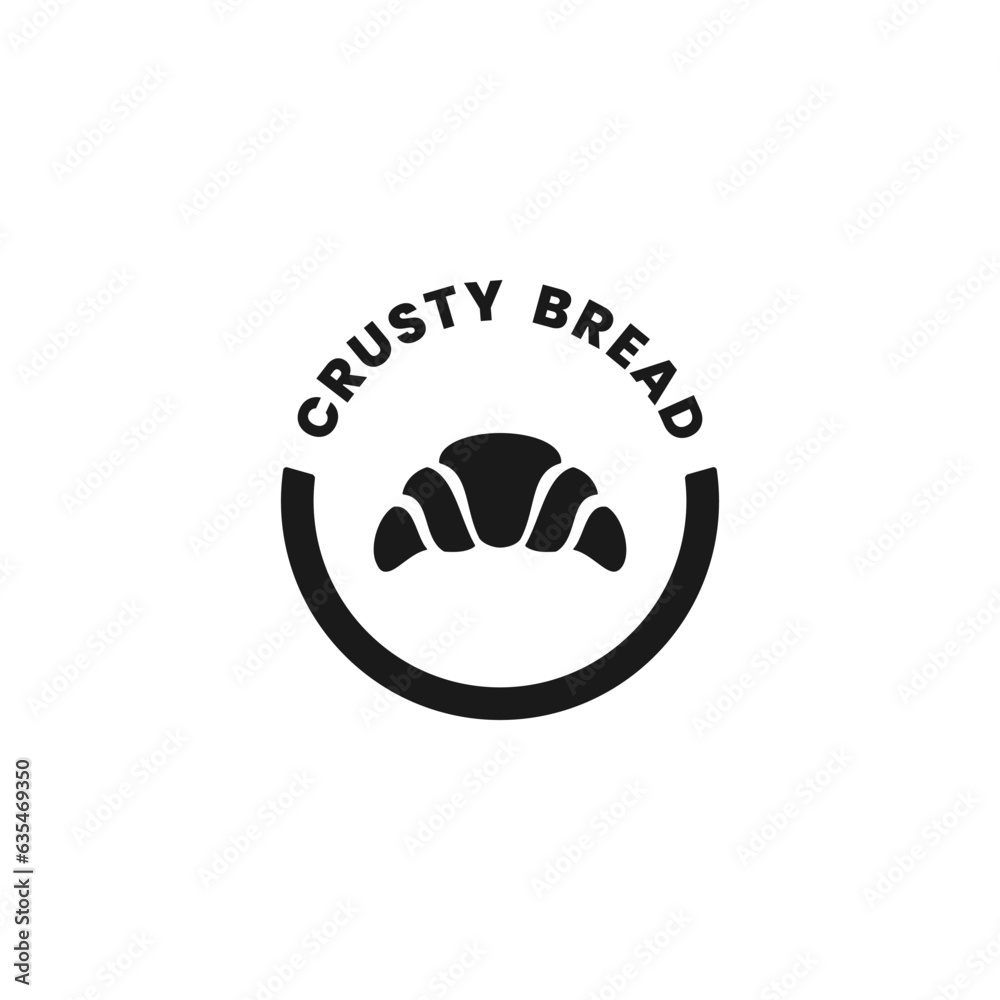 Crusty bread Icon or Crusty bread label vector isolated. Best Croissant ...