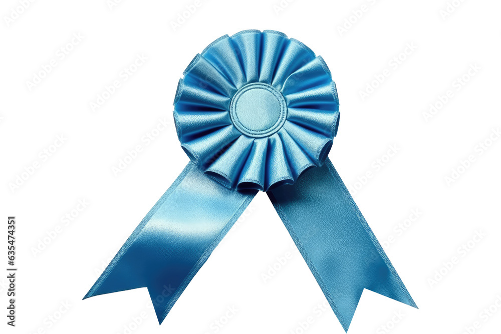 Blue award ribbon isolated on transparent background. Generative Ai ...