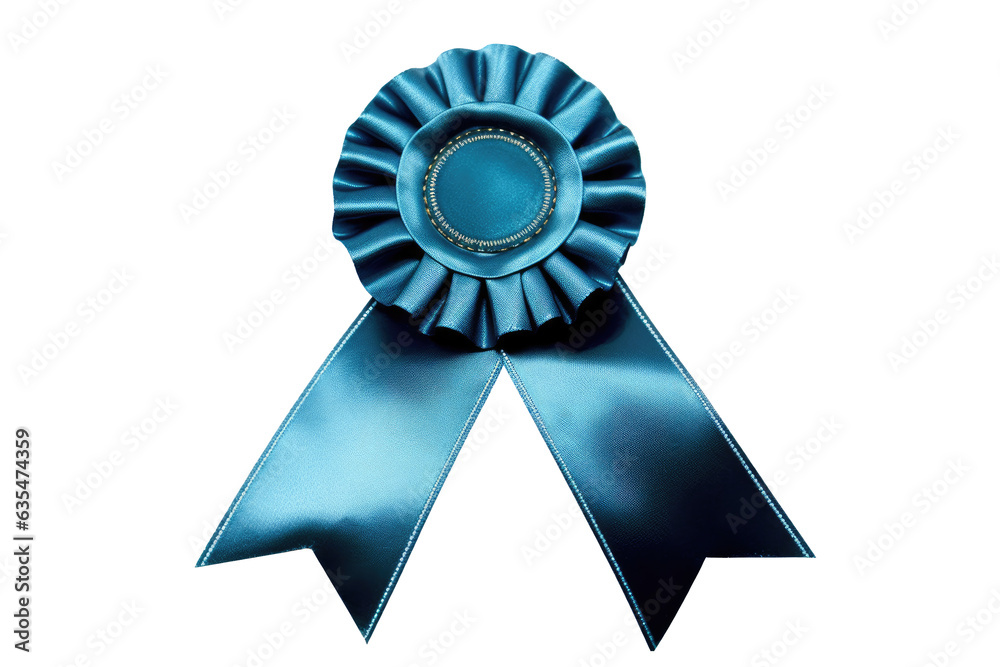 Blue award ribbon isolated on transparent background. Generative Ai ...