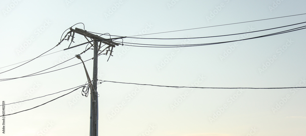 overhead power lines depict vital electric power transmission, linking ...