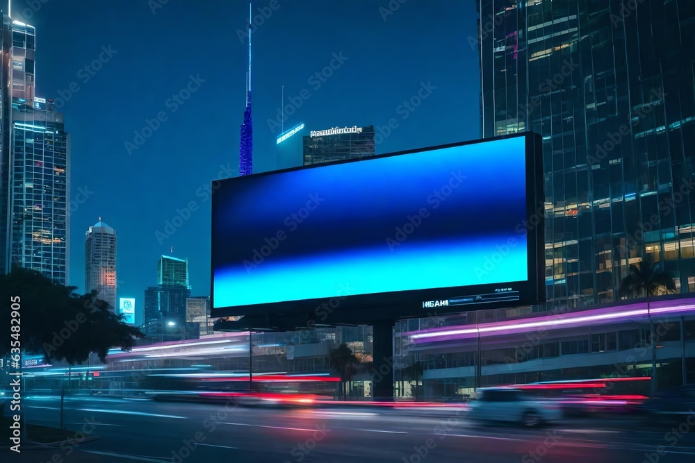 billboard at night Stock Illustration | Adobe Stock