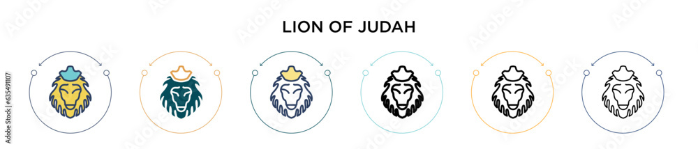 Lion of judah icon in filled, thin line, outline and stroke style ...