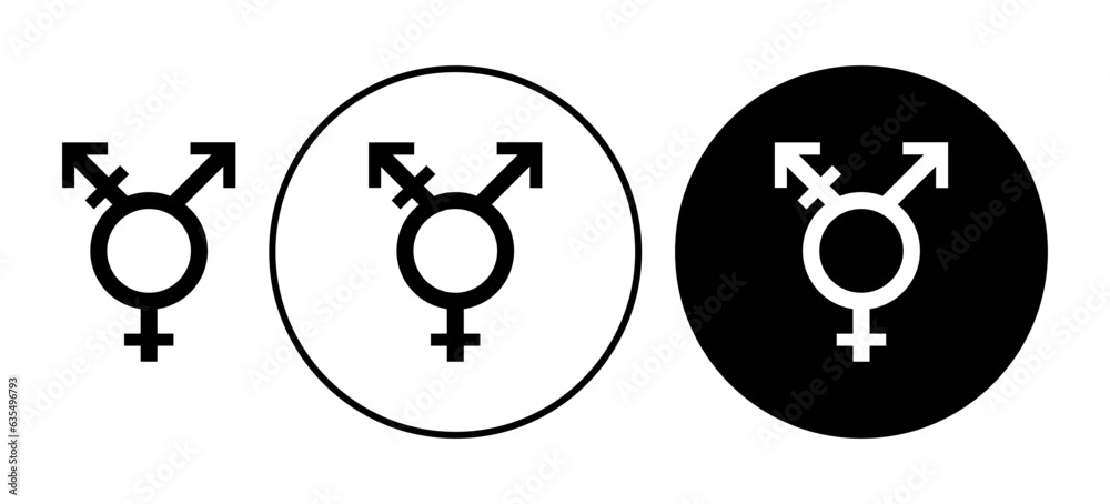 transgender symbol icon set. transsexual gender symbol in black color ...