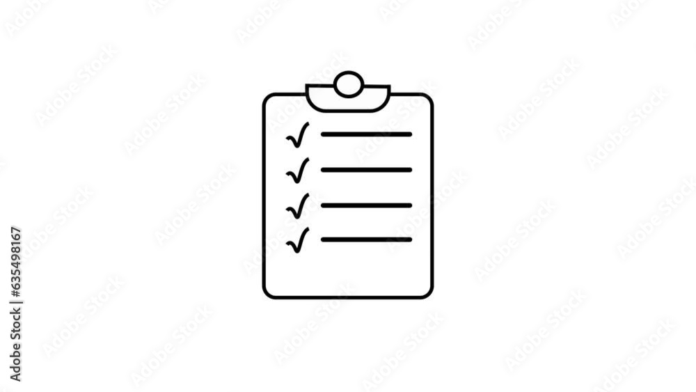 Checklist check mark icon on to do list document paper animation background. k1_501 Stock-Video ...