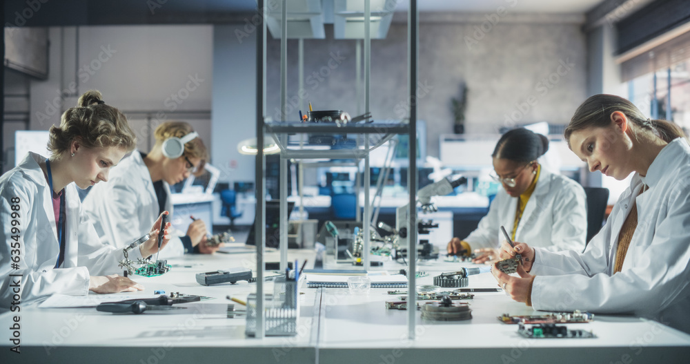 High School Science Classroom: Diverse Multiethnic Group of Students ...