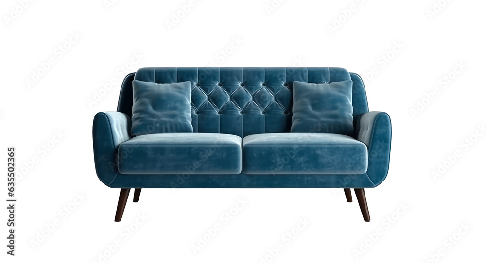 Modern blue sofa isolated on transparent background. PNG Stock ...
