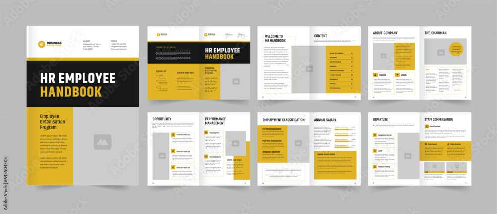 Hr Employee Handbook Design Employee Handbook Template Stock Vector ...