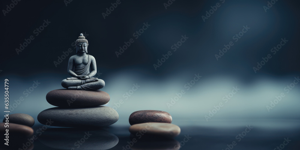 Spa background with small buddha and large space for text, Zen inspired ...