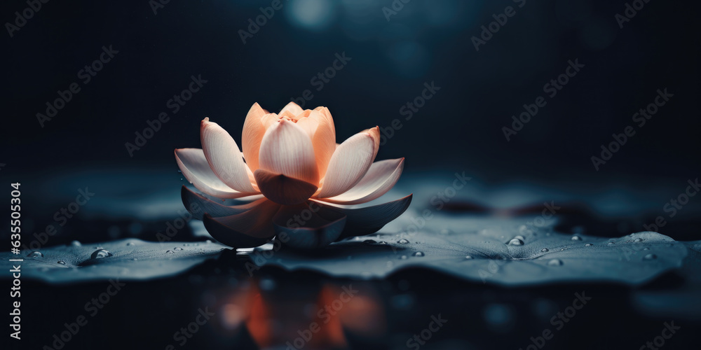 Lotus flower zen background or wallpaper with large space for text and ...