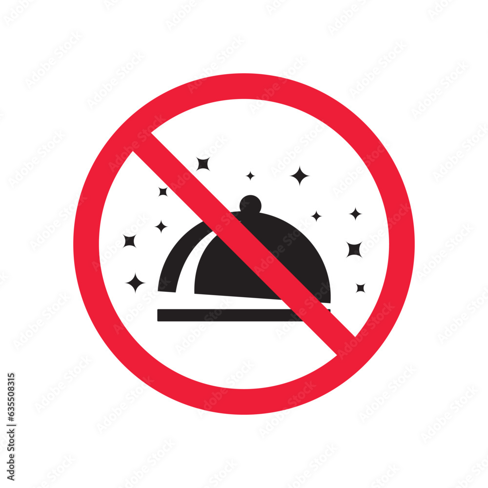 Forbidden food platter vector icon. Warning, caution, attention ...