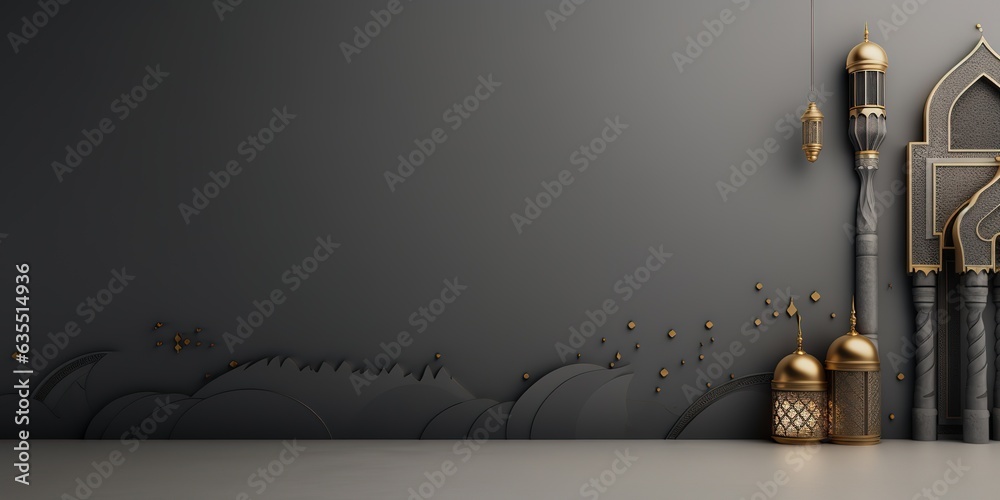 Islamic background for mosque in grey, background for Ramadan. Stock ...