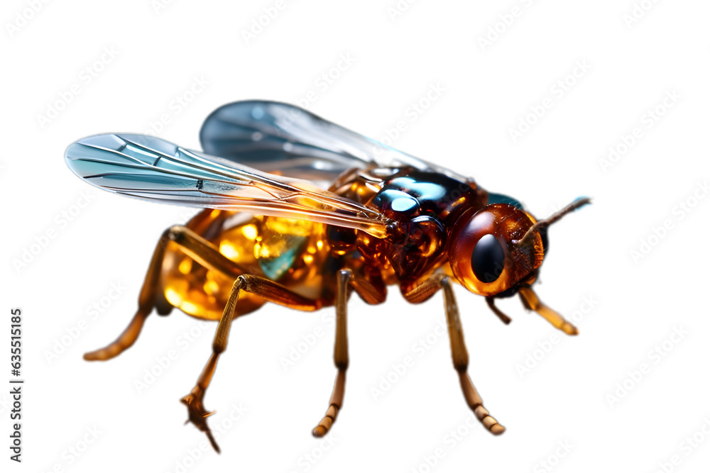 Firefly emitting a soft glow in the darkness, its bioluminescent ...