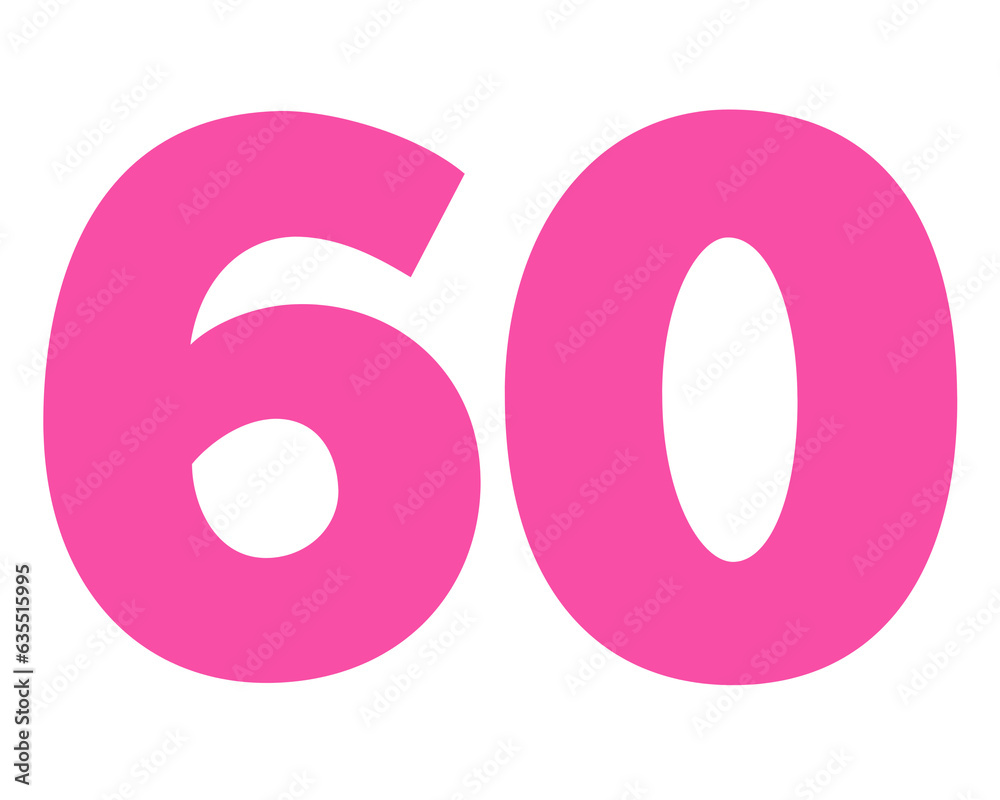 number 60 icon pink color sign symbol numbers for design elements ...