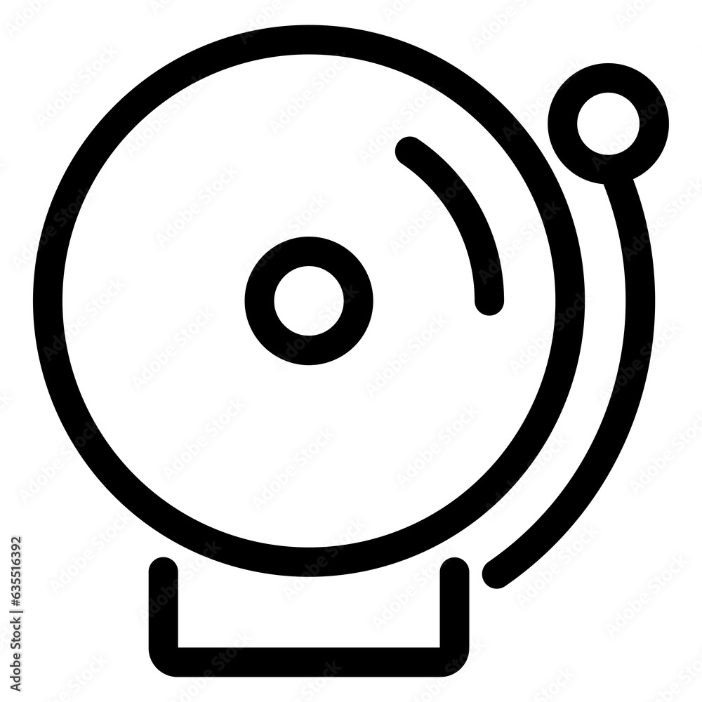 School bell icon in png. Ring bell in line. School ring bell icon ...