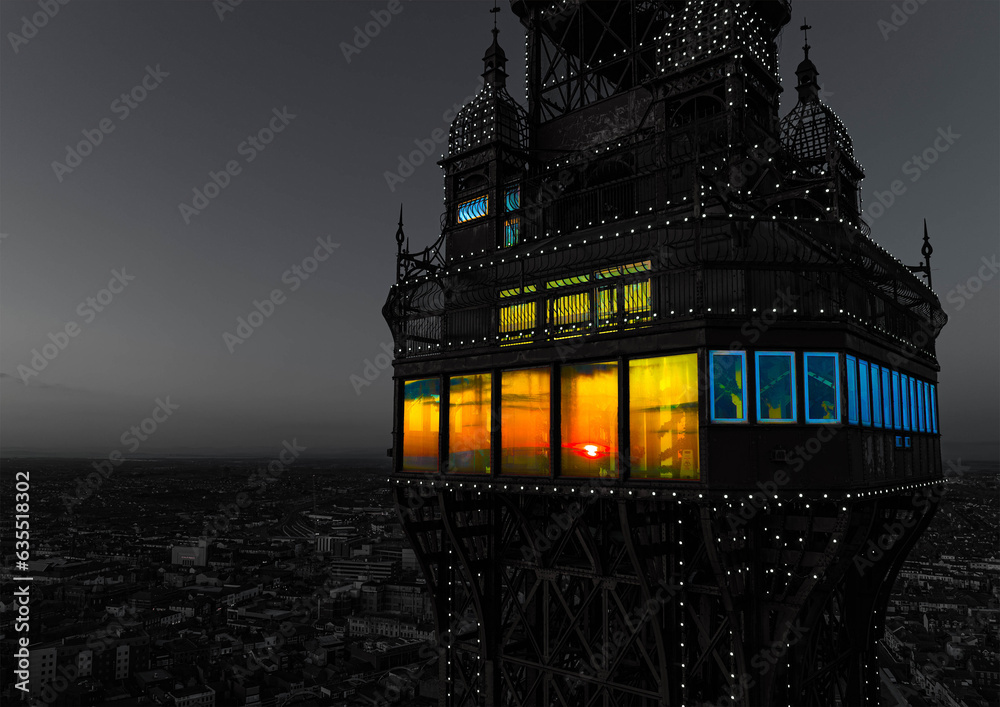 Blackpool Tower Sunset Stock Photo | Adobe Stock