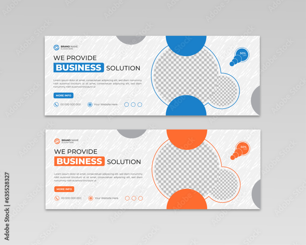 Professional business facebook cover page with photo place modern ...