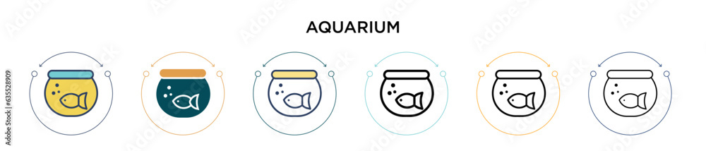 Aquarium icon in filled, thin line, outline and stroke style. Vector ...