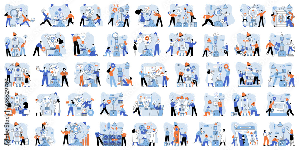 Team solving problems Project completed, work done, test, option ...