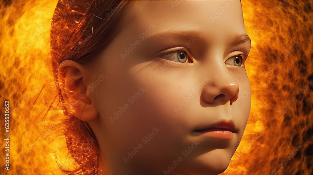 Girl in extremely hot weather, ai art Stock Illustration | Adobe Stock