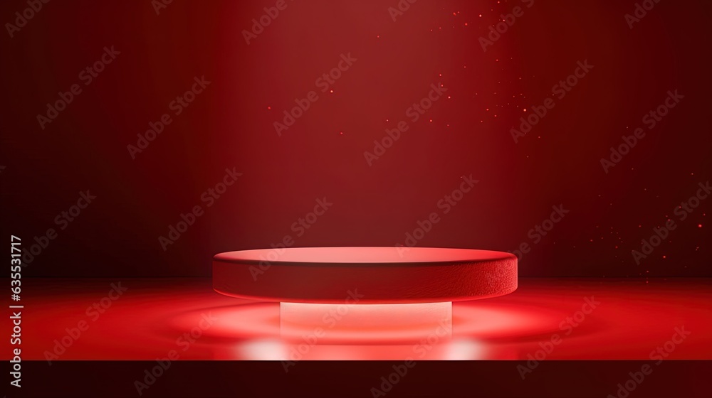 Red product background stage 3d podium presentation display of luxury ...