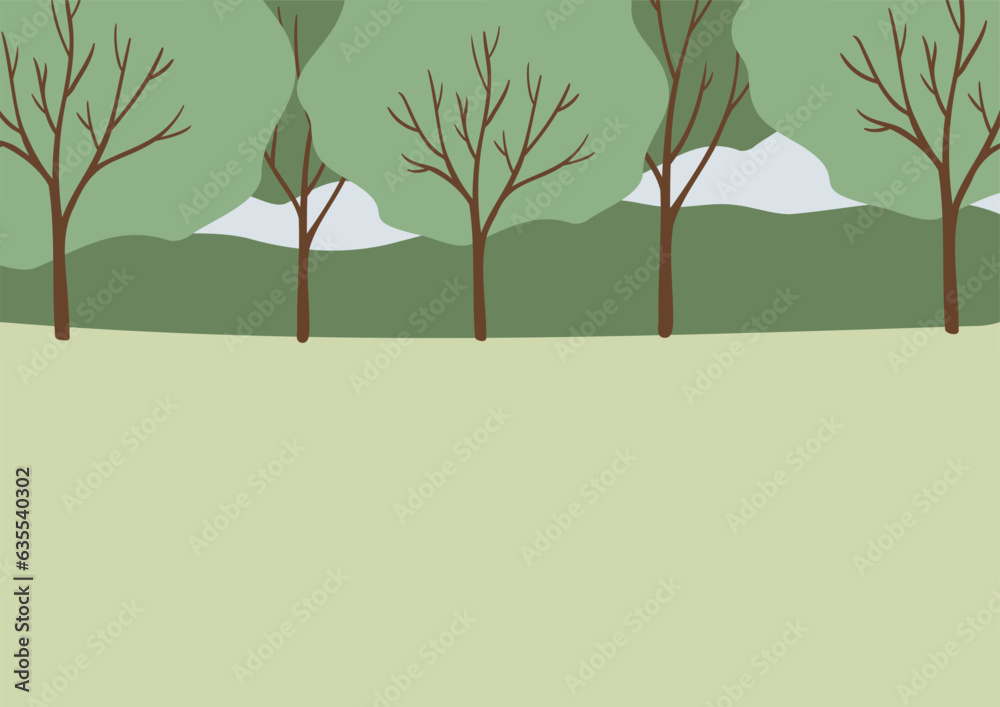 Summer park landscape clipart, Nature background vector illustration ...