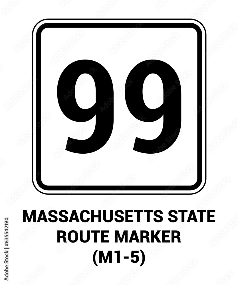 MASSACHUSETTS STATE ROUTE MARKER Guide sign US ROAD SYMBOL SIGN MUTCD ...