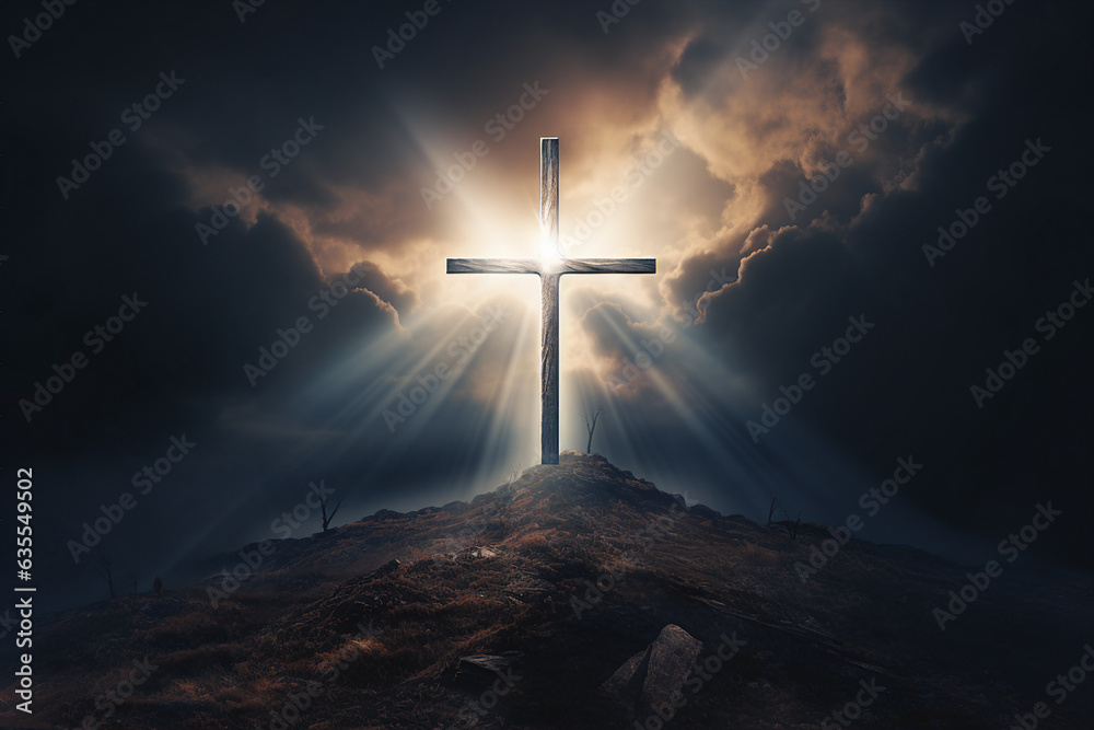Generative AI picture of the holy cross symbolizing death and ...