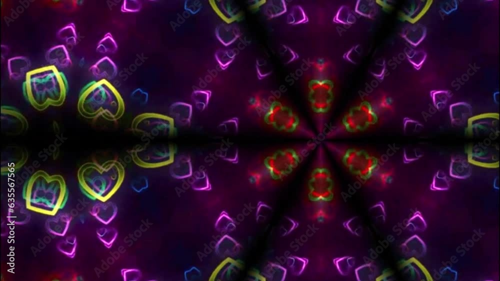 3D kaleidoscope mandala abstract background. Third eye with visuals ...
