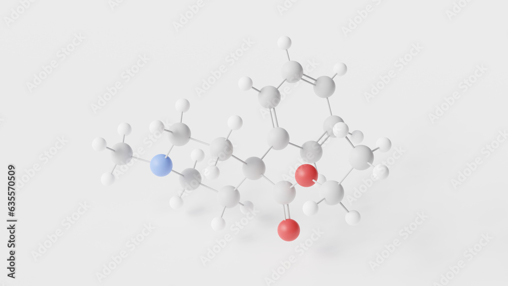 pethidine molecule 3d, molecular structure, ball and stick model ...