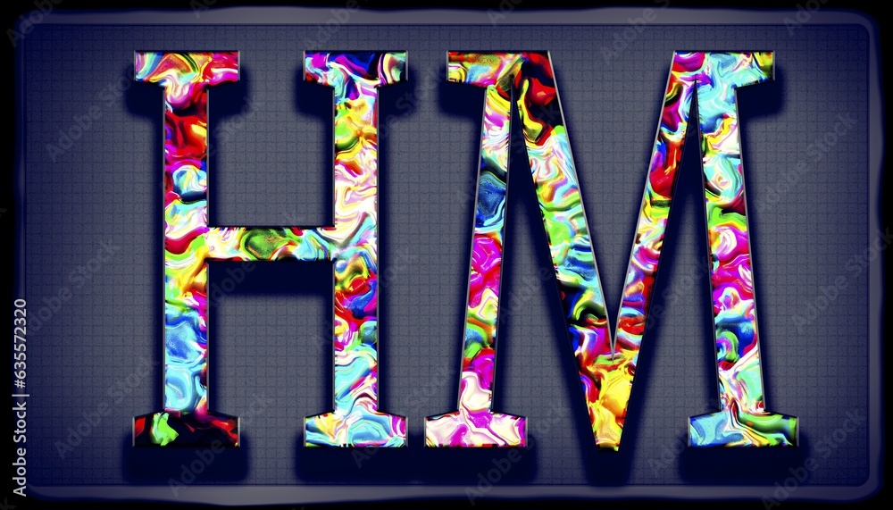 Double letter signature HM in an unique design named Painter rough ...