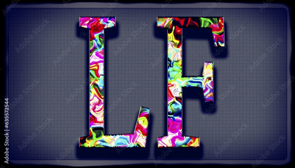 Double letter signature LF in an unique design named Painter rough ...