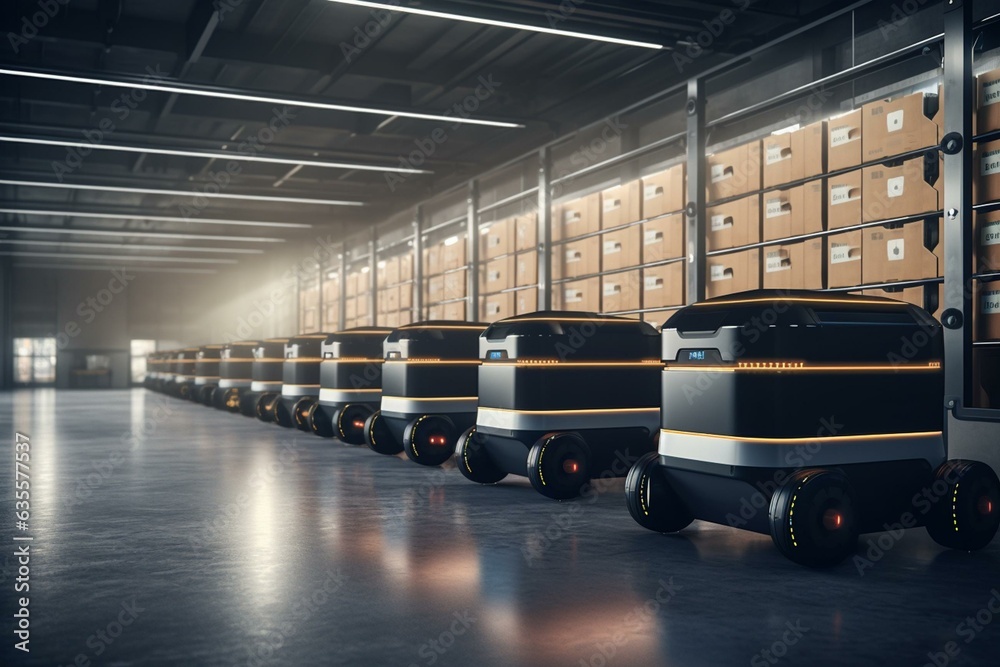 Warehouse robotics with autonomous mobile robots, self-driving carts ...
