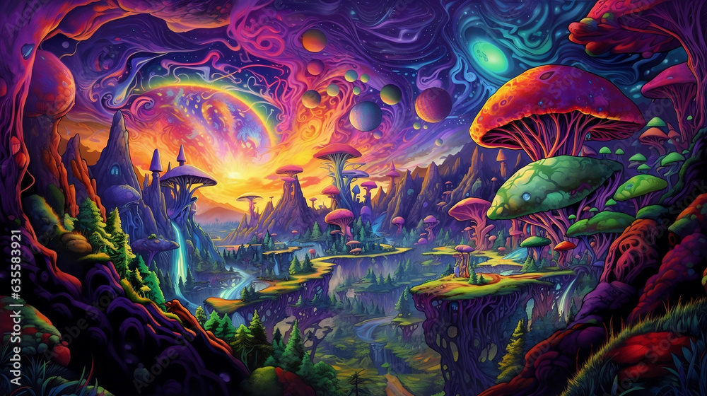 Exploring Surreal Psychedelic Landscapes A Trippy DMT LSD and ...