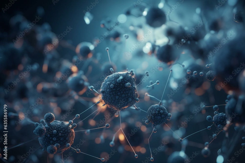 Abstract medical wallpaper with nano molecule illustration, innovative ...