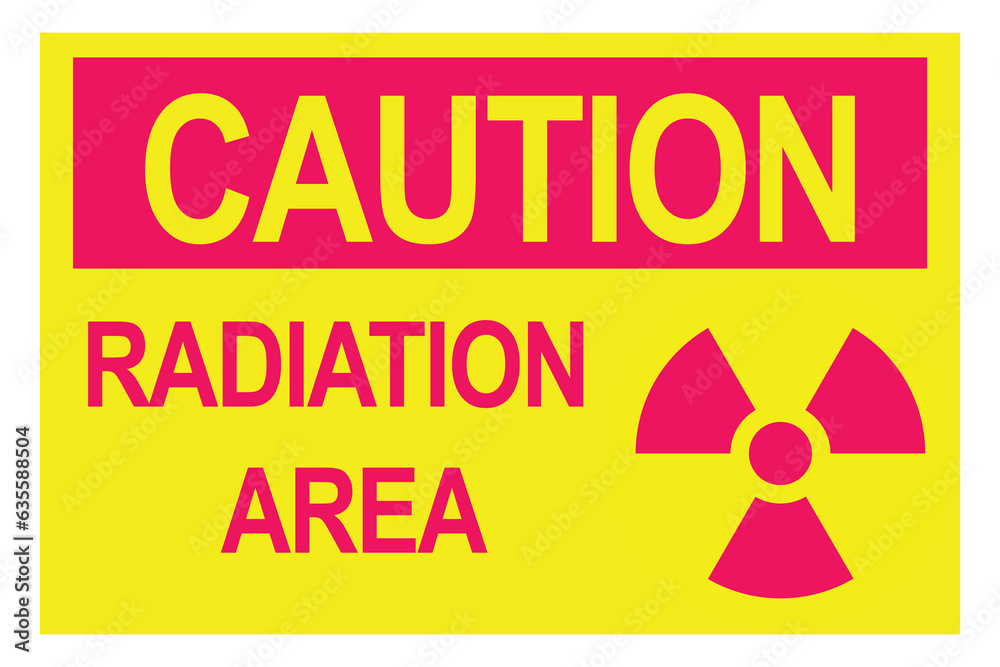 Radiation area warning sign and label. Caution Radiation area Symbol ...