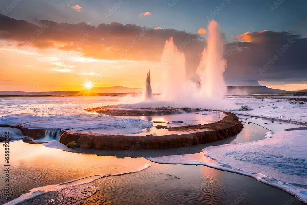 Amazing nature landscape Stunning Eruption of Strokkur Geysir in ...