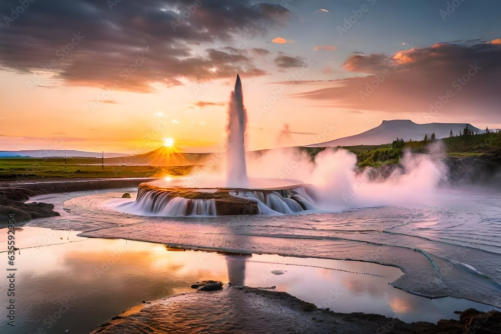 Amazing nature landscape Stunning Eruption of Strokkur Geysir in ...