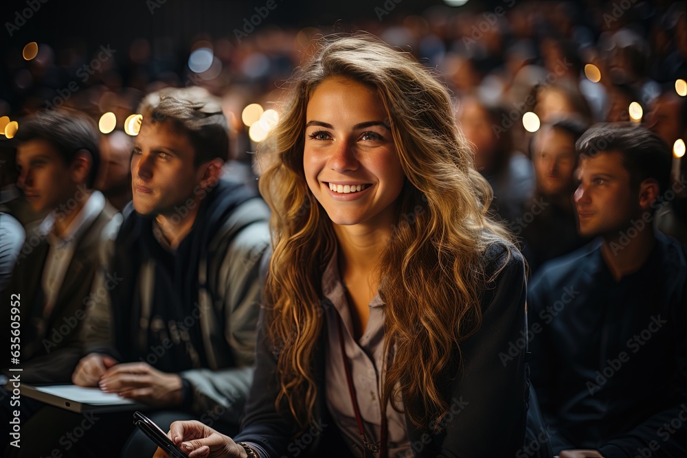 A snapshot of higher learning: students seated in a circular formation ...