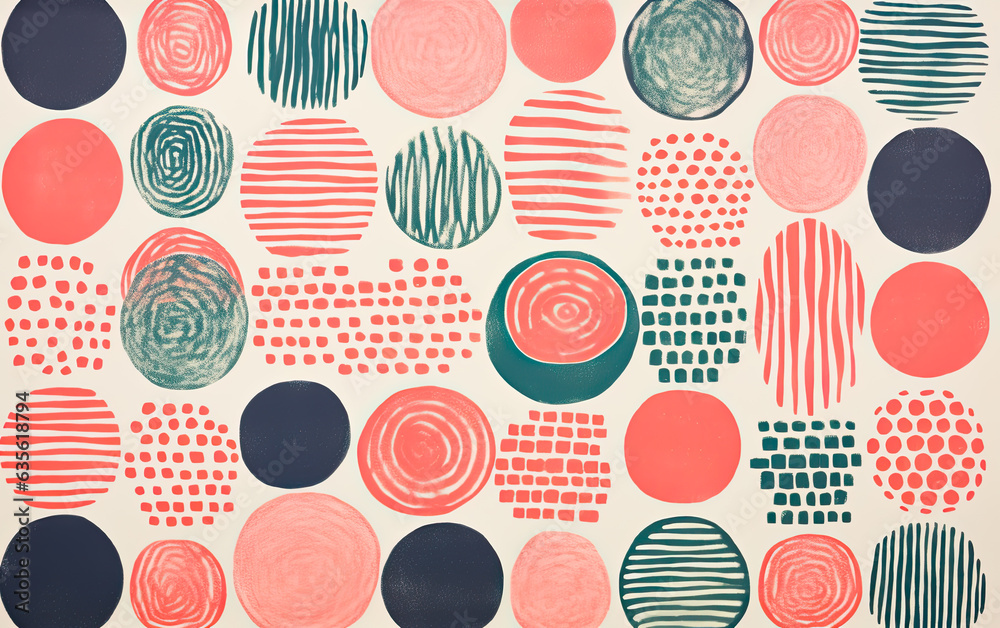 Risograph art with Retro colors and shapes for backgrounds, wall papers ...
