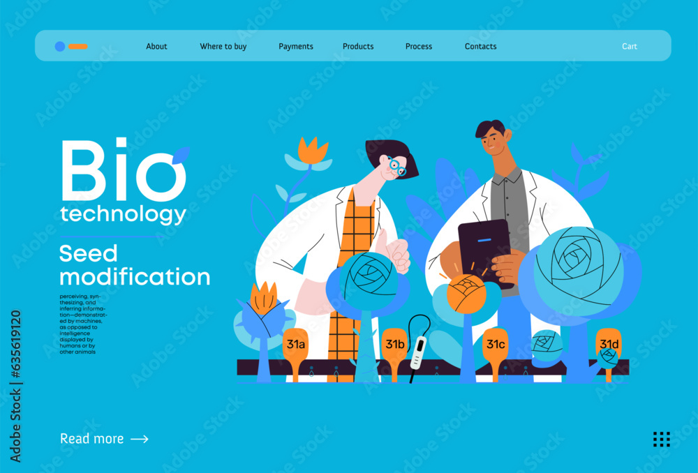 Bio Technology, Seed Modification -modern flat vector concept ...