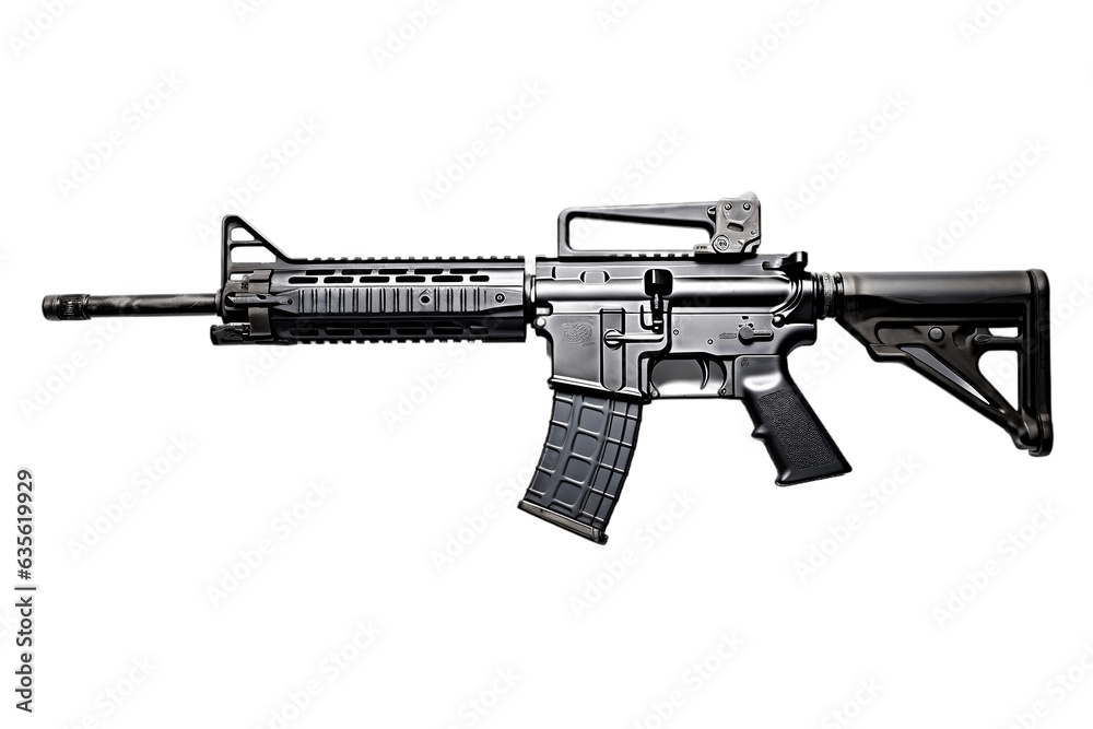 M16 Rifle on Transparent Background. AI ilustração do Stock | Adobe Stock